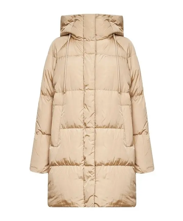 Max Mara Hooded Down Coat - Nude