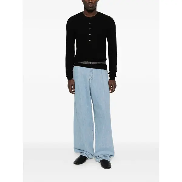 Dries Van Noten Long-sleeved Button-down Knit Sweater