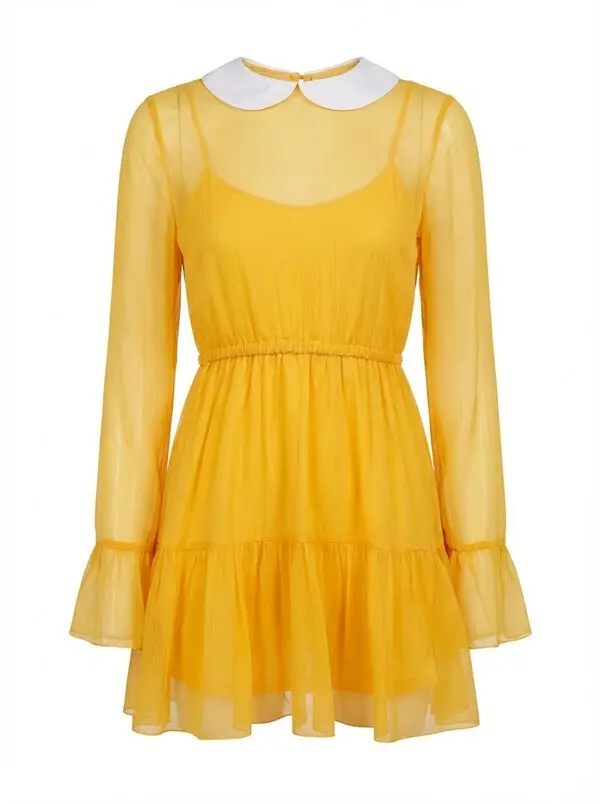 Gucci Ruffled Hem Chiffon Dress