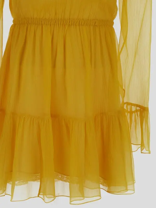 Gucci Ruffled Hem Chiffon Dress