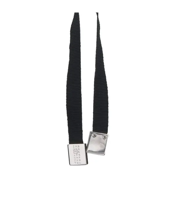 MAISON MARGIELA Embellished Rhinestone Bow Necklace - Black