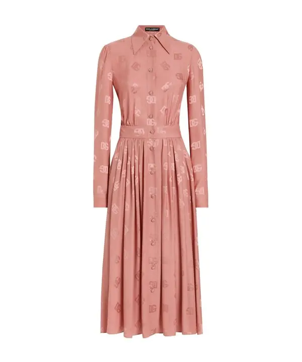 Dolce & Gabbana Dg Logo Jacquard Shirt Dress