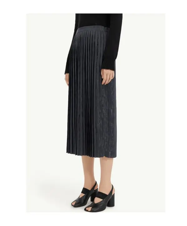 MAISON MARGIELA Zipped Pleated Skirt - Anthracite