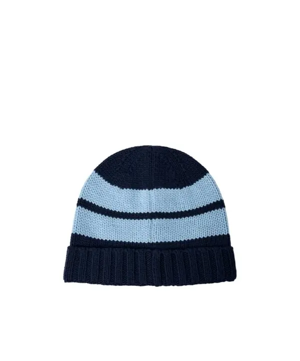 Stone Island Striped Knitted Beanie - Black