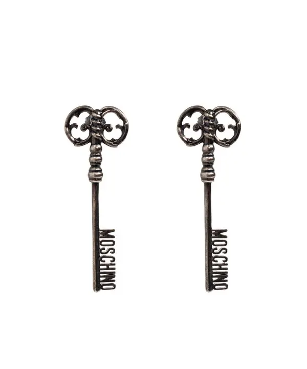 Moschino Lettering Key Drop Earrings