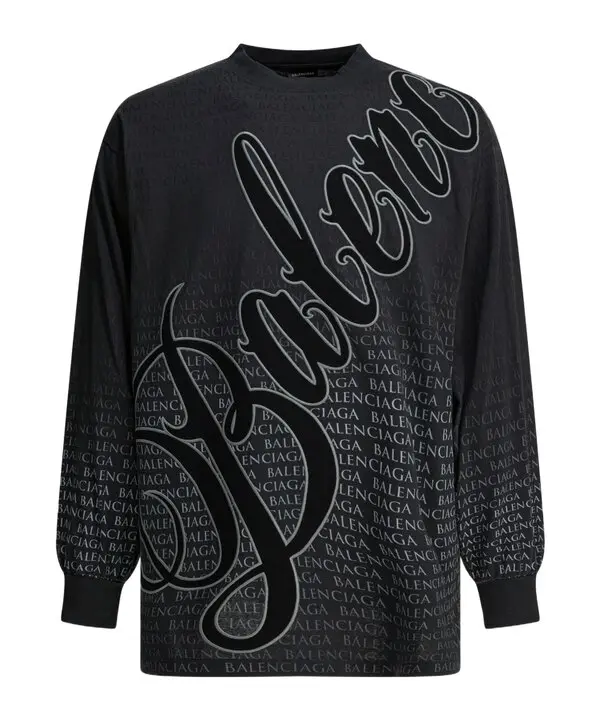 Balenciaga Logo Printed Long-sleeved T-shirt