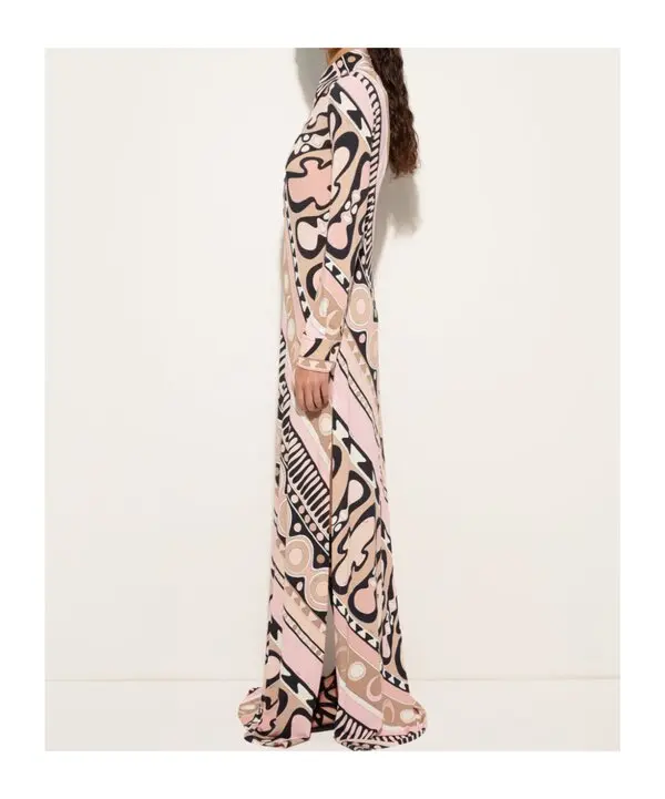 Emilio Pucci Soleil Print Long Sleeve Shirt Dress