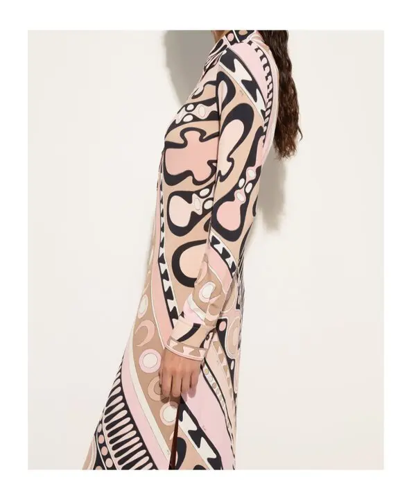 Emilio Pucci Soleil Print Long Sleeve Shirt Dress