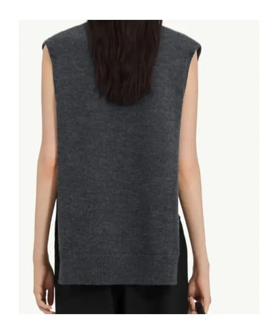 MAISON MARGIELA Knitted V-neck Vest With Varsity Logo