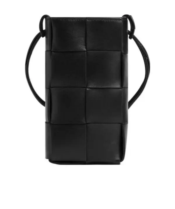 Bottega Veneta Woven Strap Phone Case - Black
