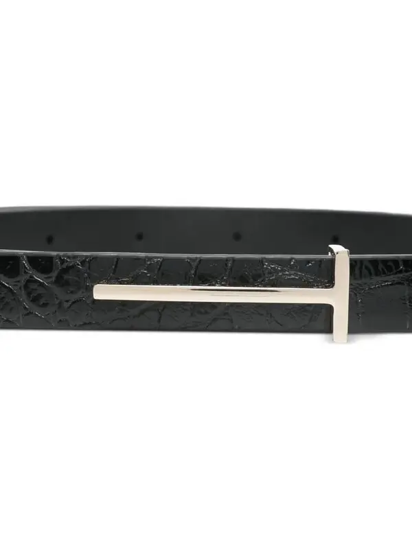 TOM FORD Crocodile Belt With Logo Buckle