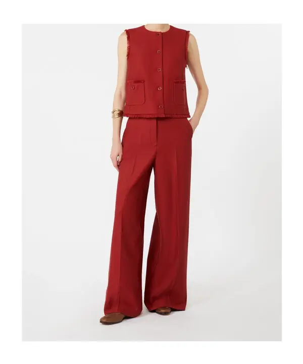 Max Mara High-waisted Tailored Trousers - Red