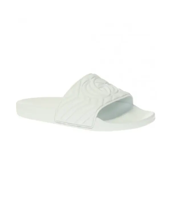 Gucci Matelassé Rubber Pool Slides - White