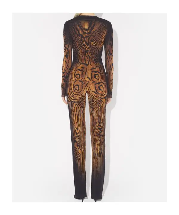 JEAN PAUL GAULTIER Wood Print Mesh Top