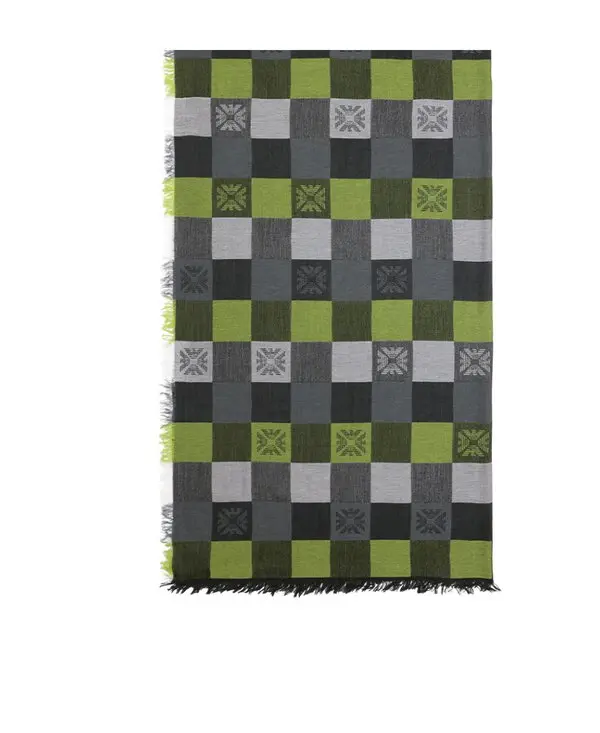 Emporio Armani Logo Checkered Scarf