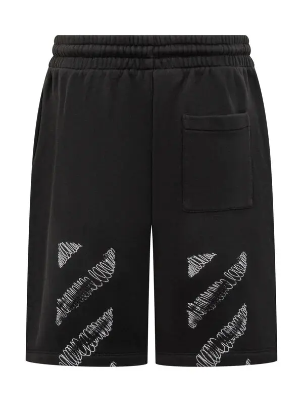 Off-White Logo Detailed Drawstring Shorts - Black