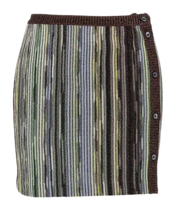 Missoni Striped Side Buttoned Mini Skirt