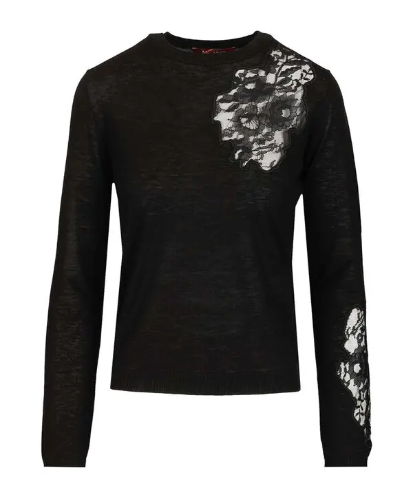Max Mara Lace Appliqué Long Sleeve T-shirt
