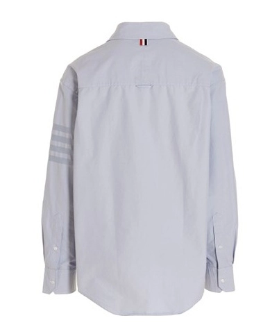 Thom Browne Striped Collared Button-up Shirt - Light Blue