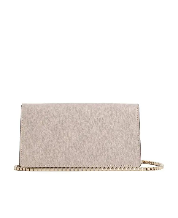 VALEXTRA Envelope Clutch With Chain Strap - Nude