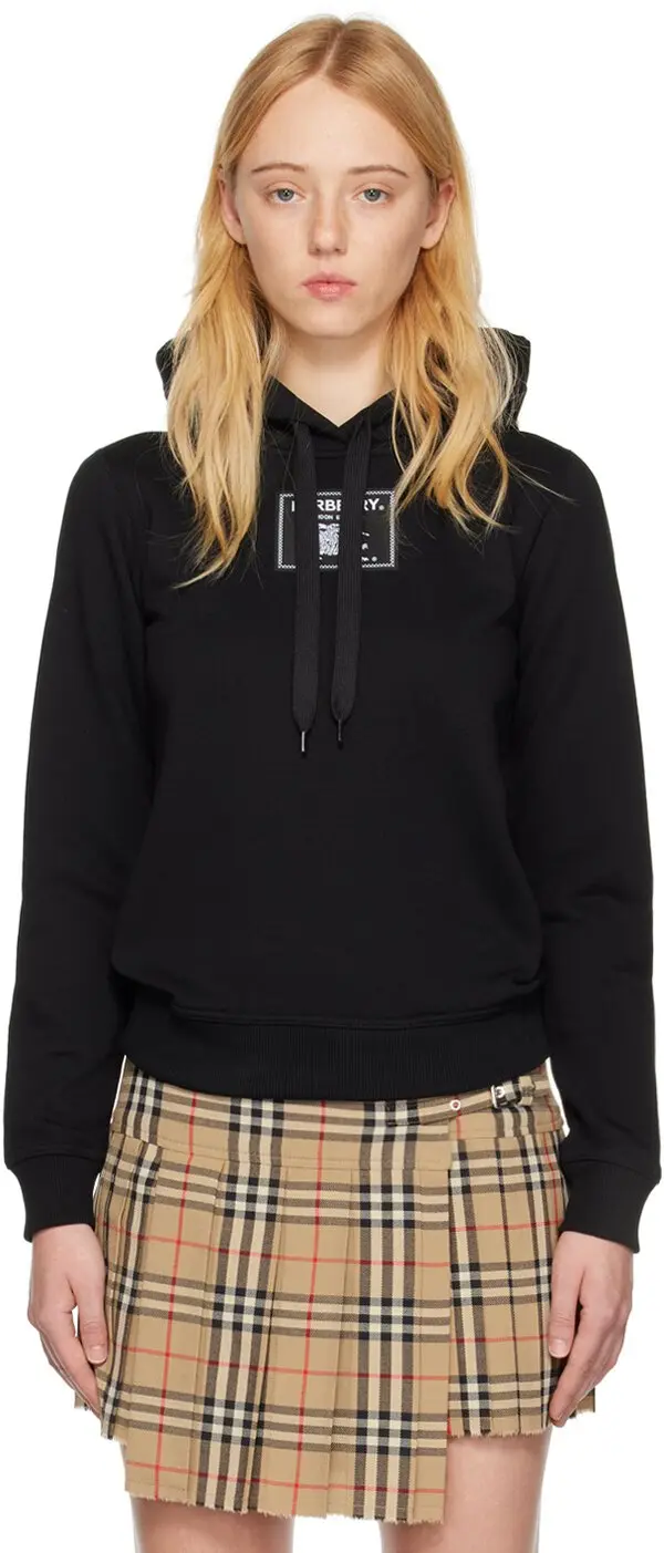 Burberry Logo Patch Drawstring Hoodie