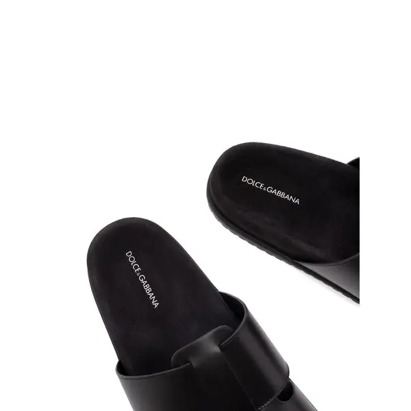 Dolce & Gabbana Logo Detailed Slides - Black