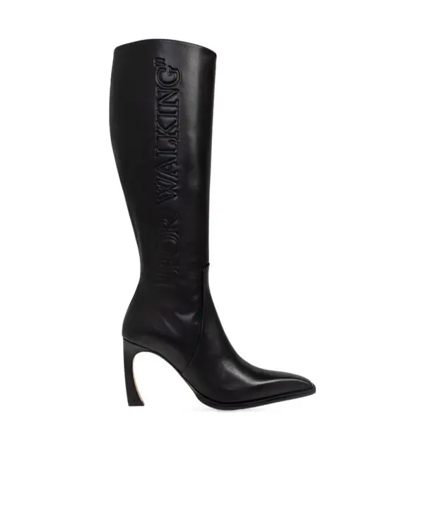 Off-White Knee High Boots With Monogram Detailing