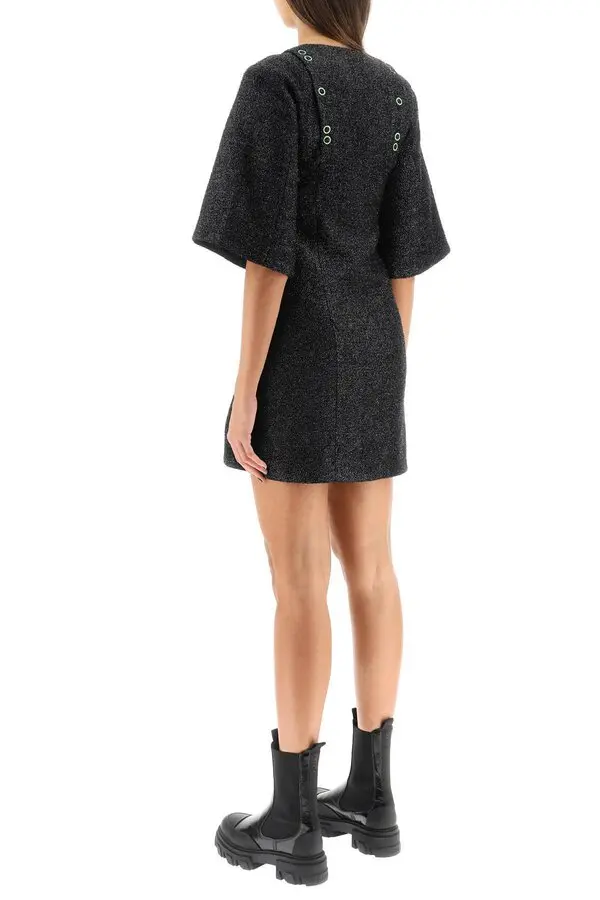 GANNI Sparkle V-neck Wrap Mini Dress