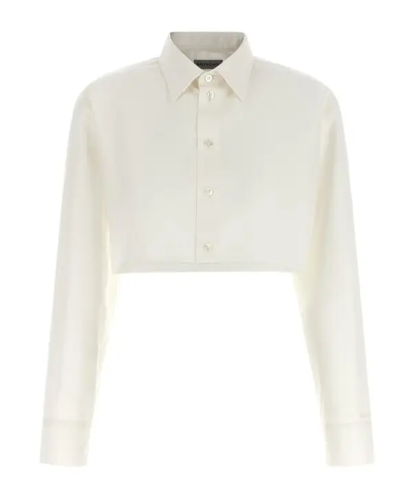 Balenciaga Cropped Long Sleeve Shirt - White