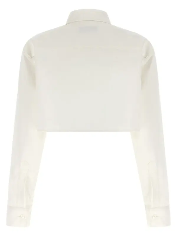 Balenciaga Cropped Long Sleeve Shirt - White