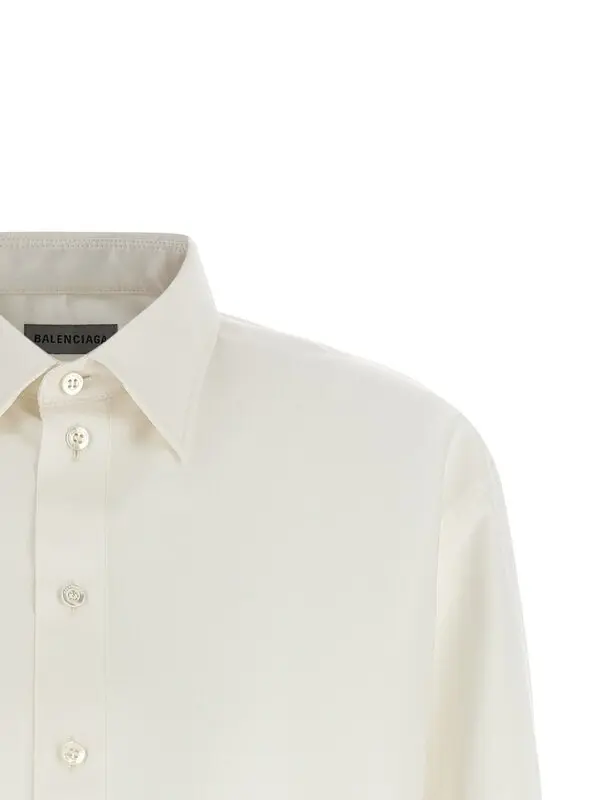 Balenciaga Cropped Long Sleeve Shirt - White
