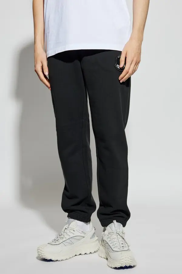 Moncler Logo Patch Drawstring Pants - Black
