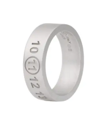MAISON MARGIELA Engraved Numerical Logo Ring - Silver