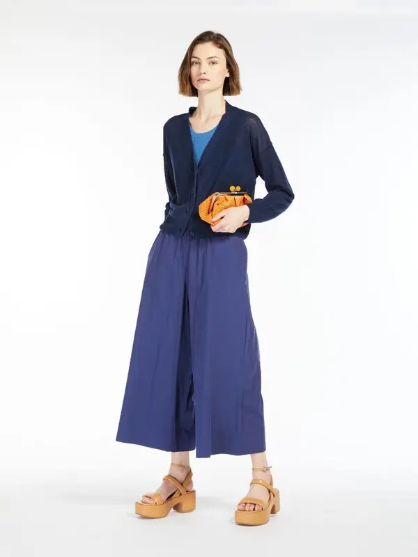 Max Mara Wide-leg Cotton Poplin Trousers