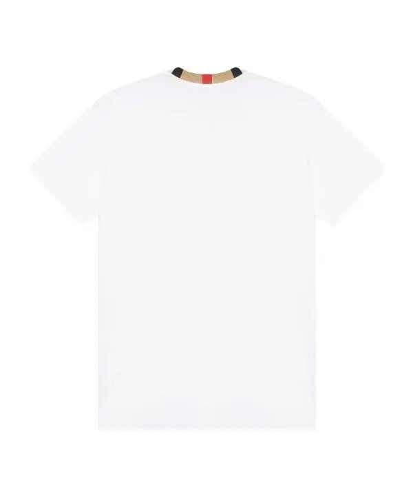 Burberry Check Round Collar T-shirt - White