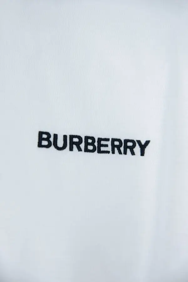 Burberry Check Round Collar T-shirt - White