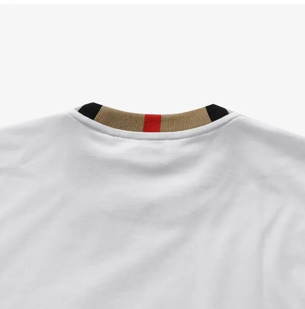 Burberry Check Round Collar T-shirt - White