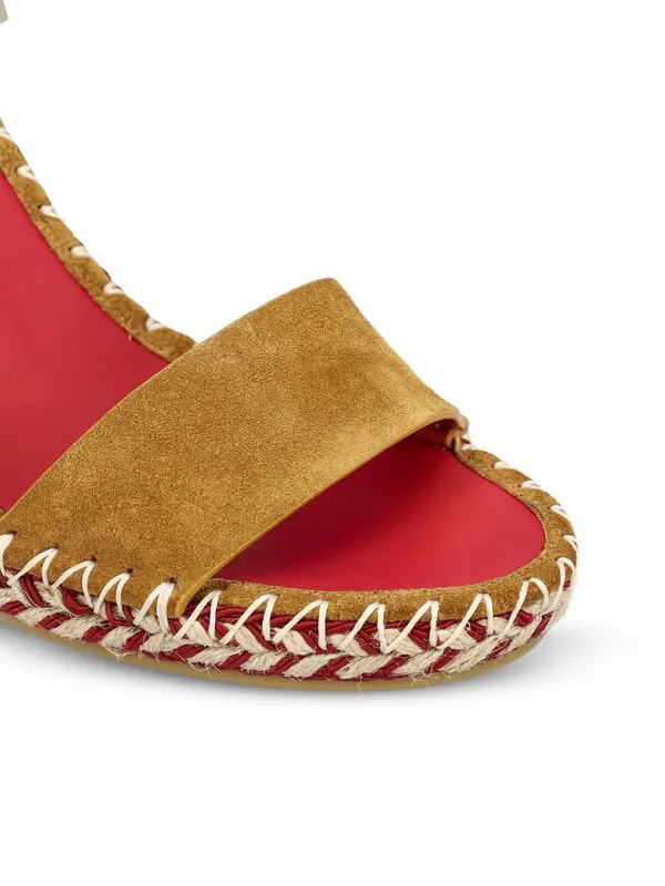 Valentino Garavani Studded Wedge Heeled Sandals - Brown