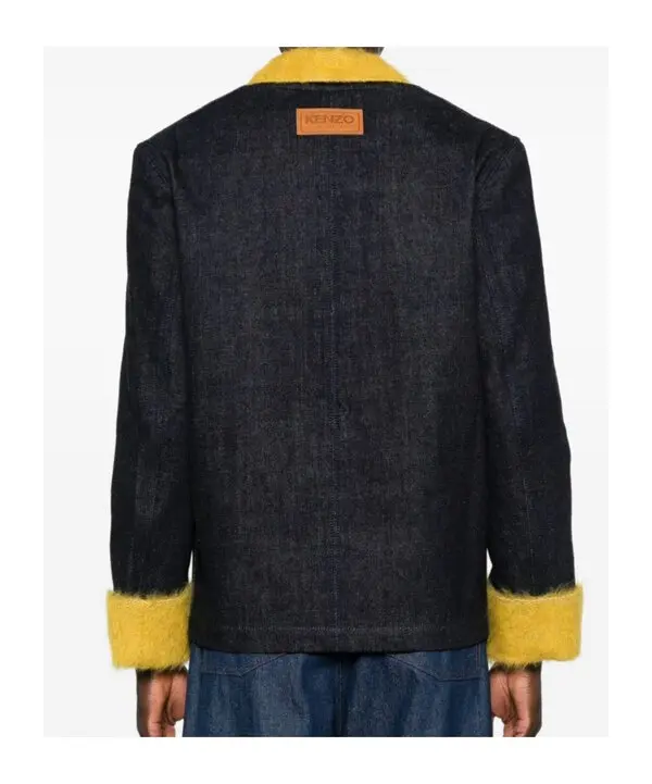 Kenzo Fur Tailored Jacket In Japanese Denim
