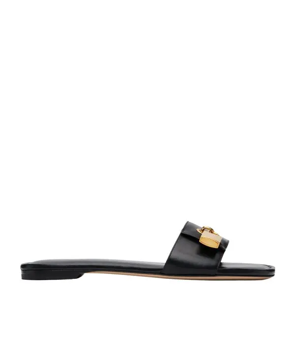 TOM FORD Padlock Slide Sandals - Black