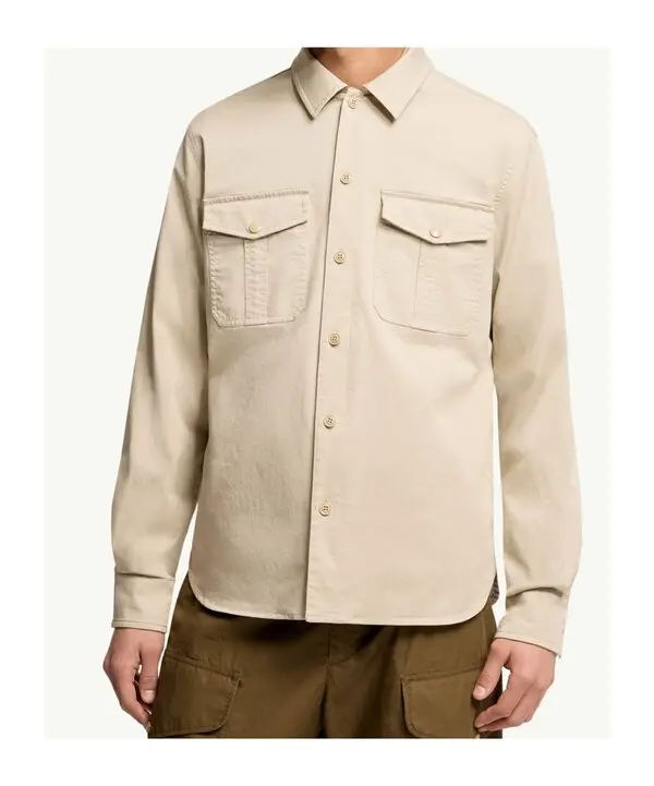 Moncler Cotton Blend Gabardine Long Sleeve Shirt