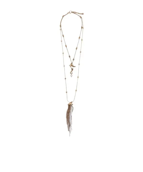 Max Mara Abissi Necklace With Rhinestones - Golden