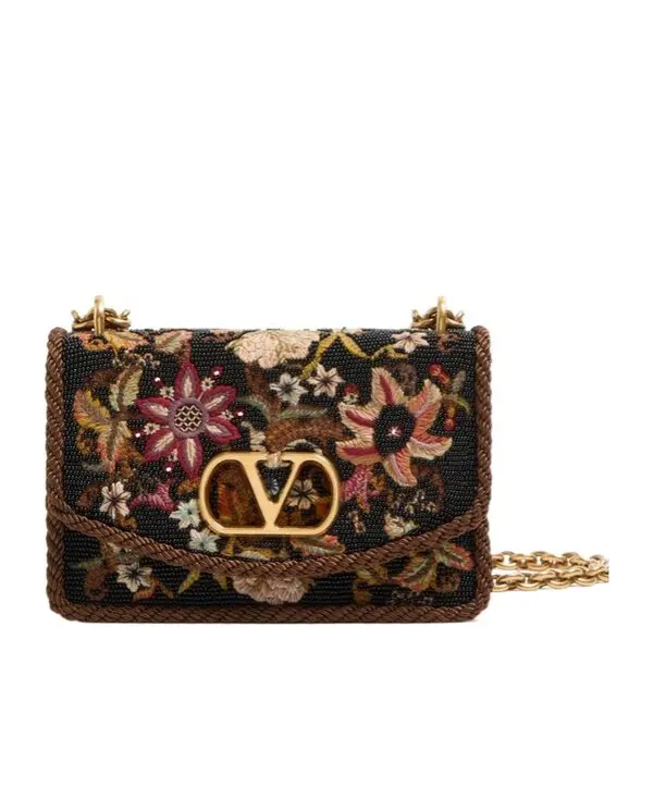 Valentino Garavani Vain Small Embroidered Shoulder Bag