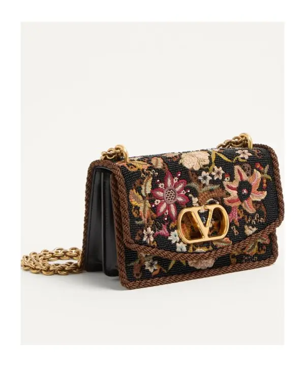 Valentino Garavani Vain Small Embroidered Shoulder Bag