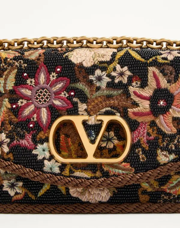 Valentino Garavani Vain Small Embroidered Shoulder Bag