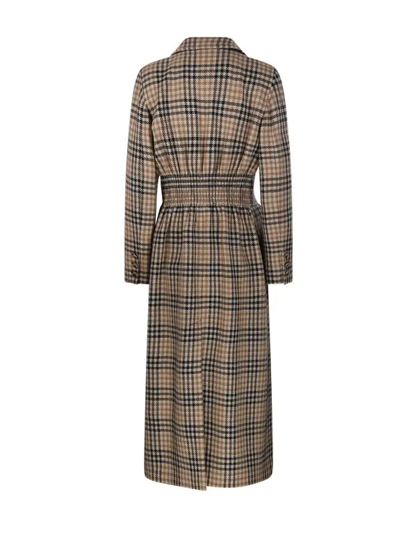 Valentino Garavani Checked Long-sleeved Double-breasted Coat