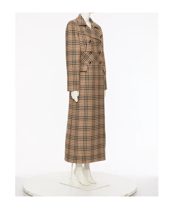 Valentino Garavani Checked Long-sleeved Double-breasted Coat