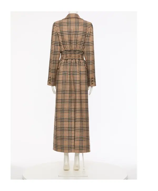 Valentino Garavani Checked Long-sleeved Double-breasted Coat