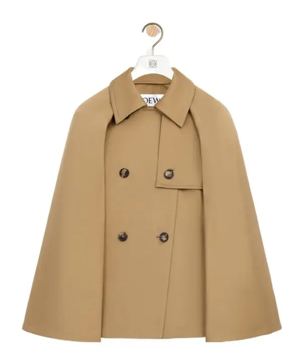 Loewe Double-breasted High-neck Coat - Light Brown