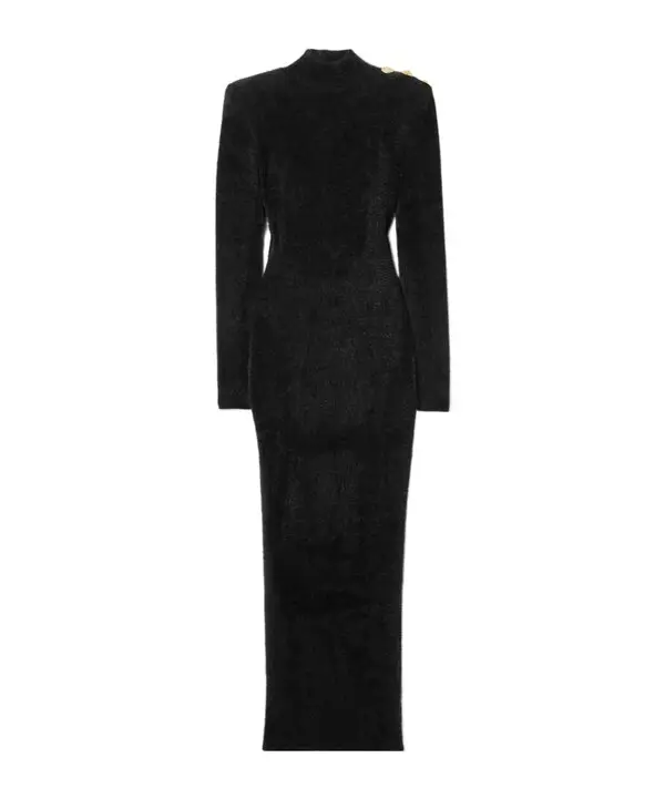 Balmain Long Sleeve Dress With Open Back